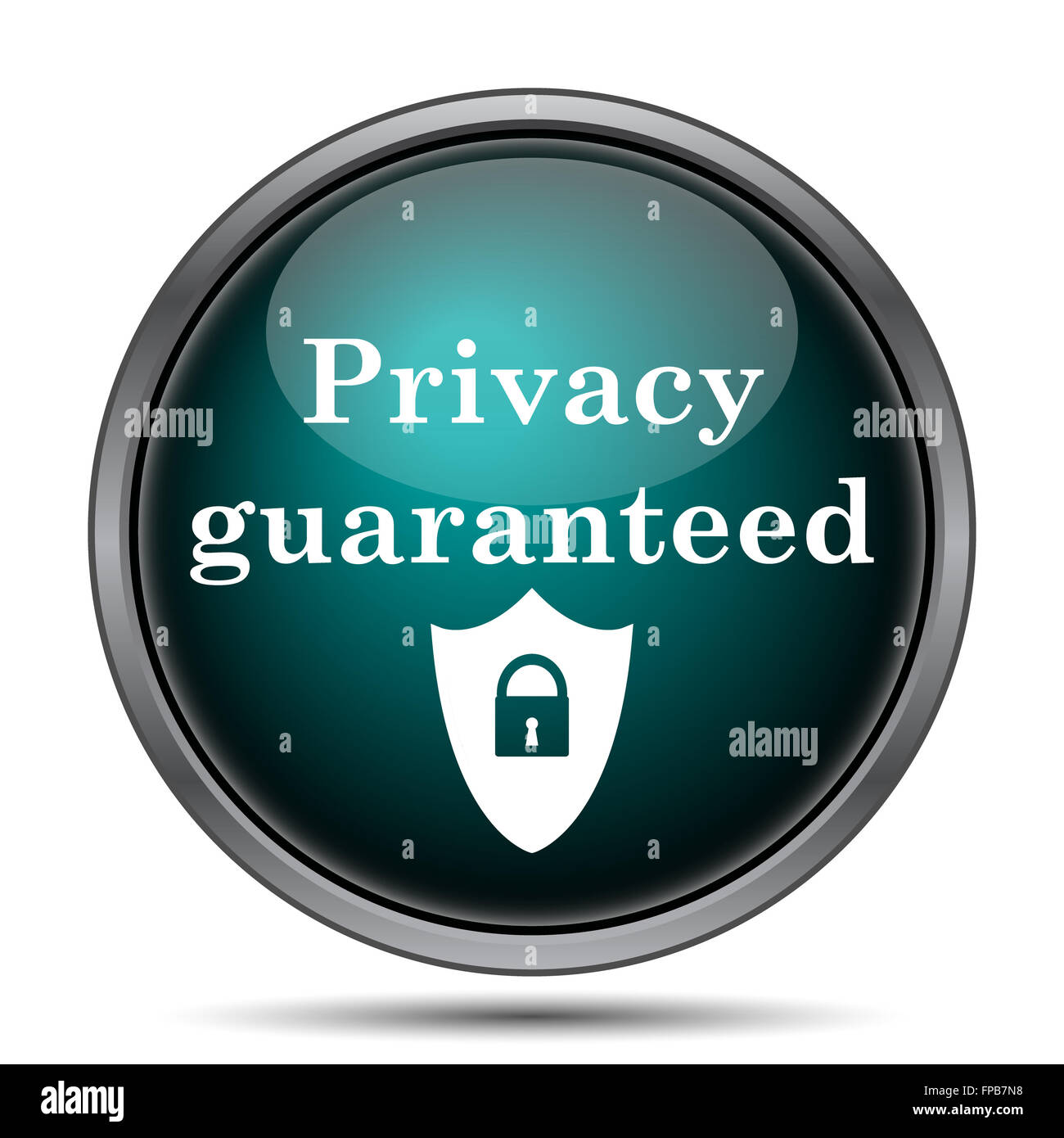 Privacy guaranteed icon. Internet button on white background Stock ...