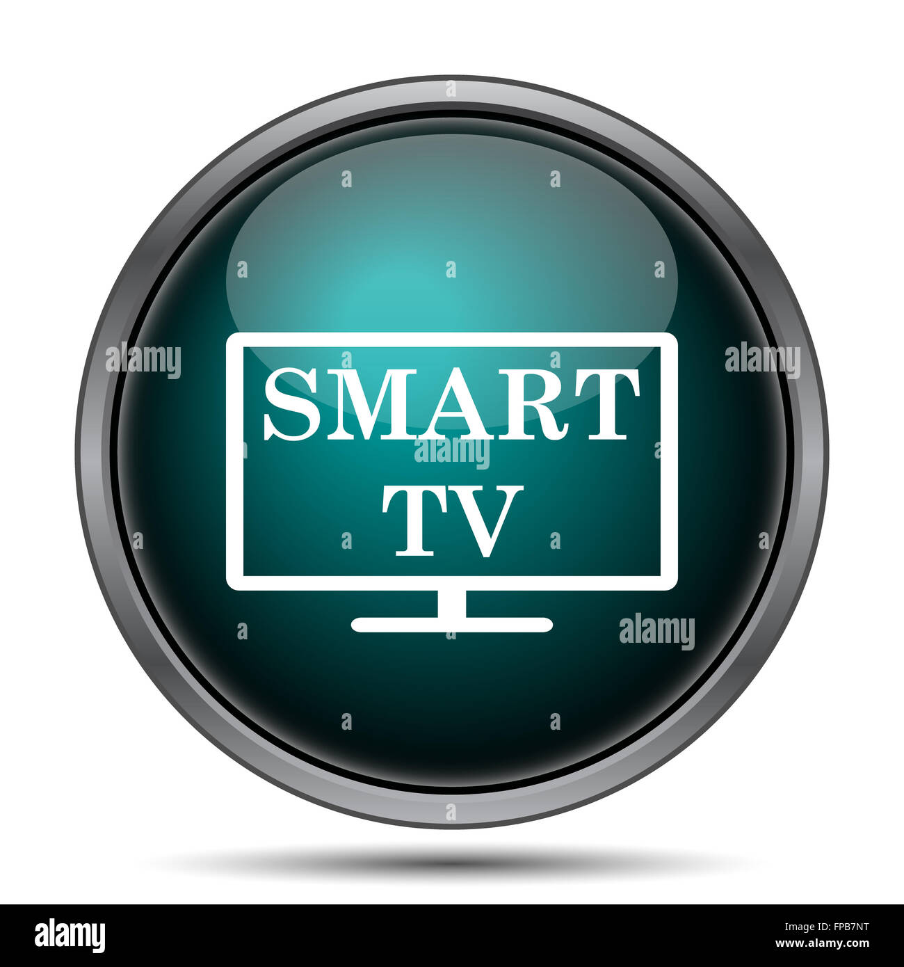 Smart tv icon. Internet button on white background Stock Photo - Alamy