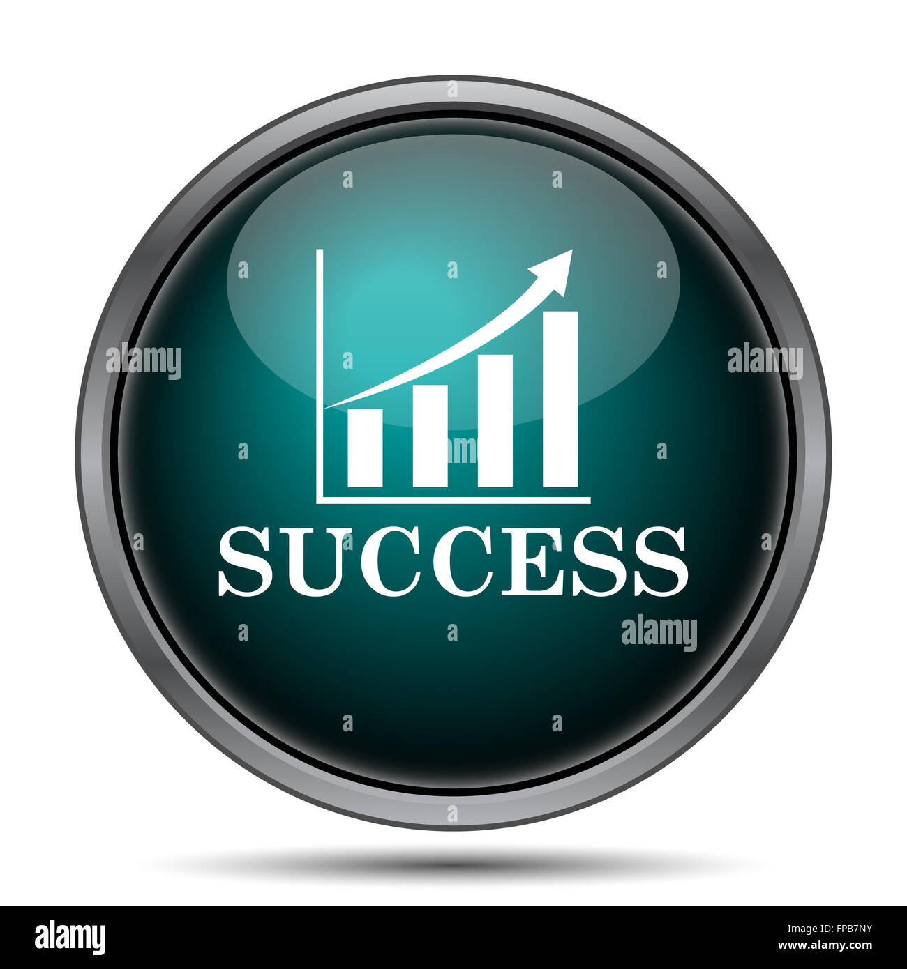 Success icon. Internet button on white background Stock Photo - Alamy