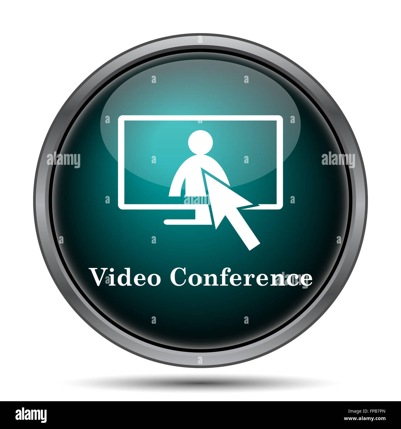 Video conference, online meeting icon. Internet button on white ...