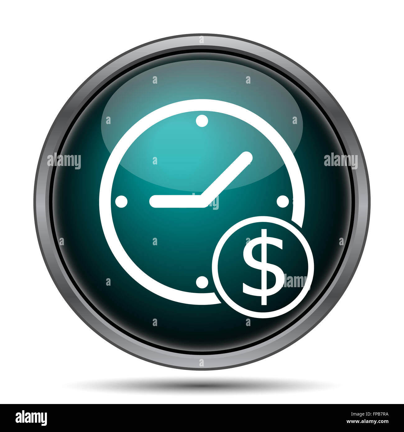 Time is money icon. Internet button on white background Stock Photo - Alamy
