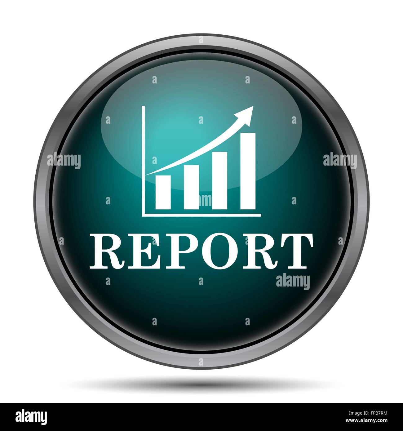 Report icon. Internet button on white background Stock Photo - Alamy