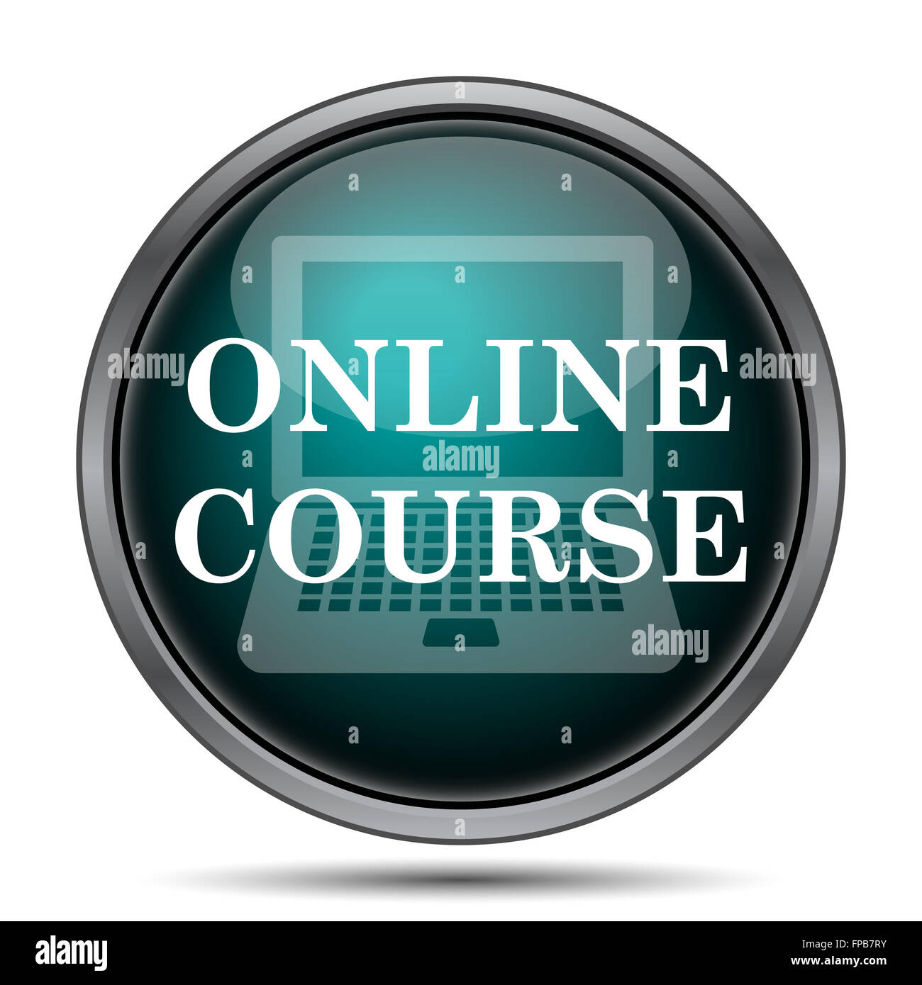 Online course icon. Internet button on white background Stock Photo - Alamy