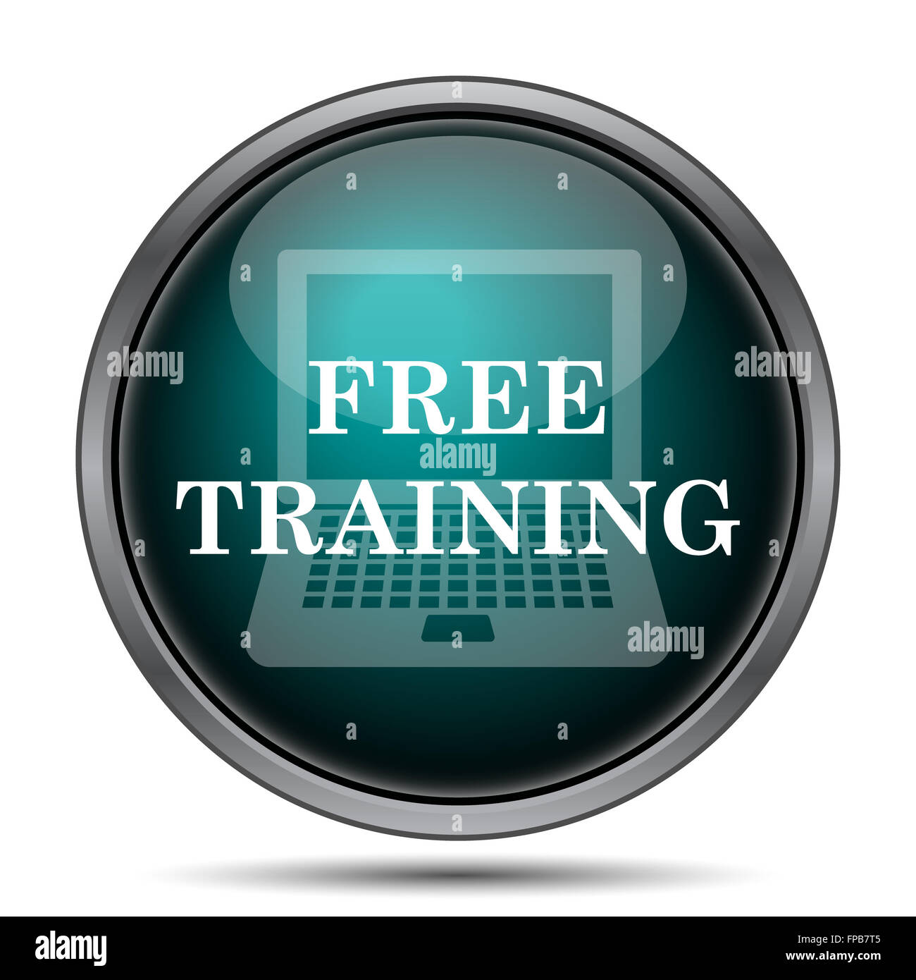 Free training icon. Internet button on white background Stock Photo - Alamy