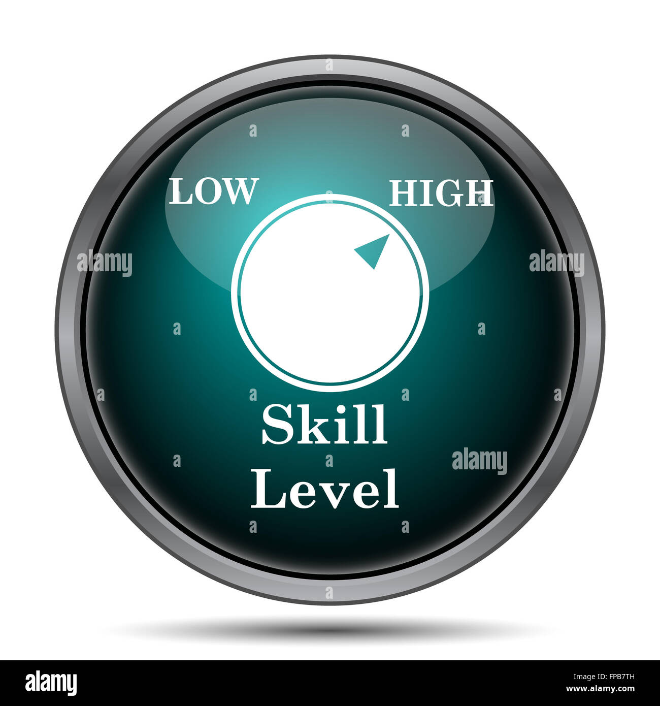 Skill level icon. Internet button on white background Stock Photo - Alamy