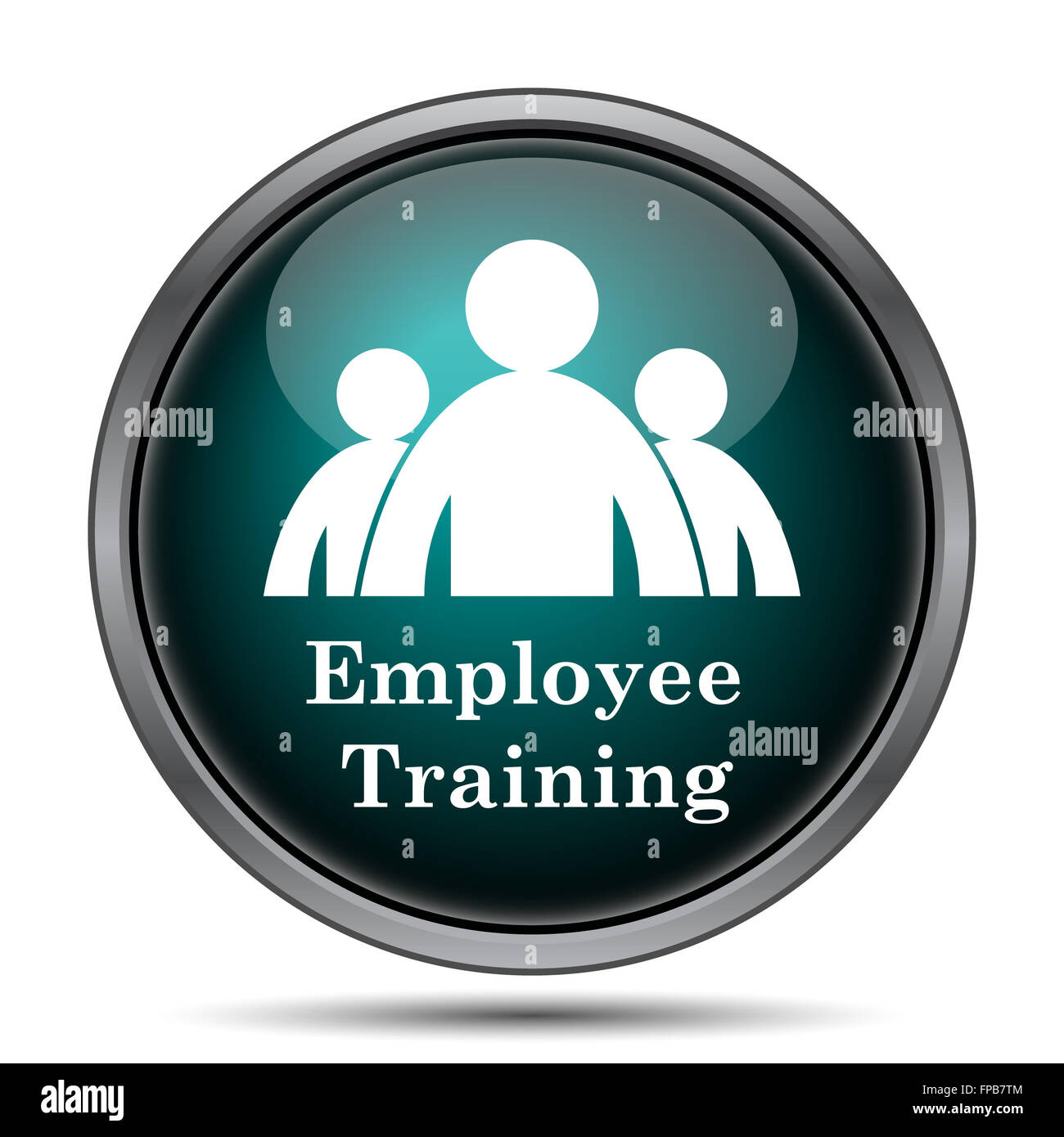 Employee training icon. Internet button on white background Stock Photo ...