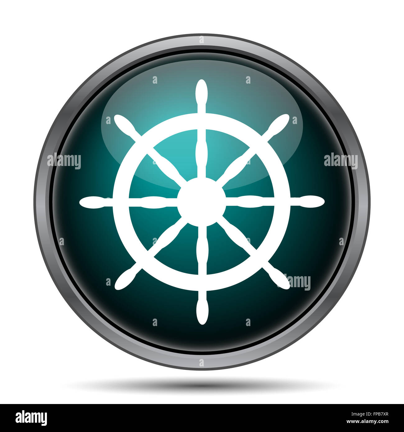 Nautical wheel icon. Internet button on white background Stock Photo ...