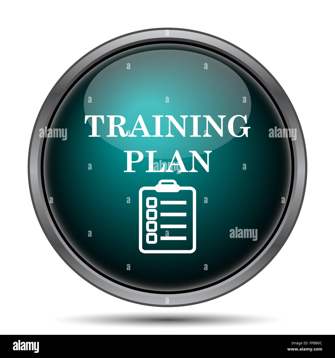 Training plan icon. Internet button on white background Stock Photo - Alamy