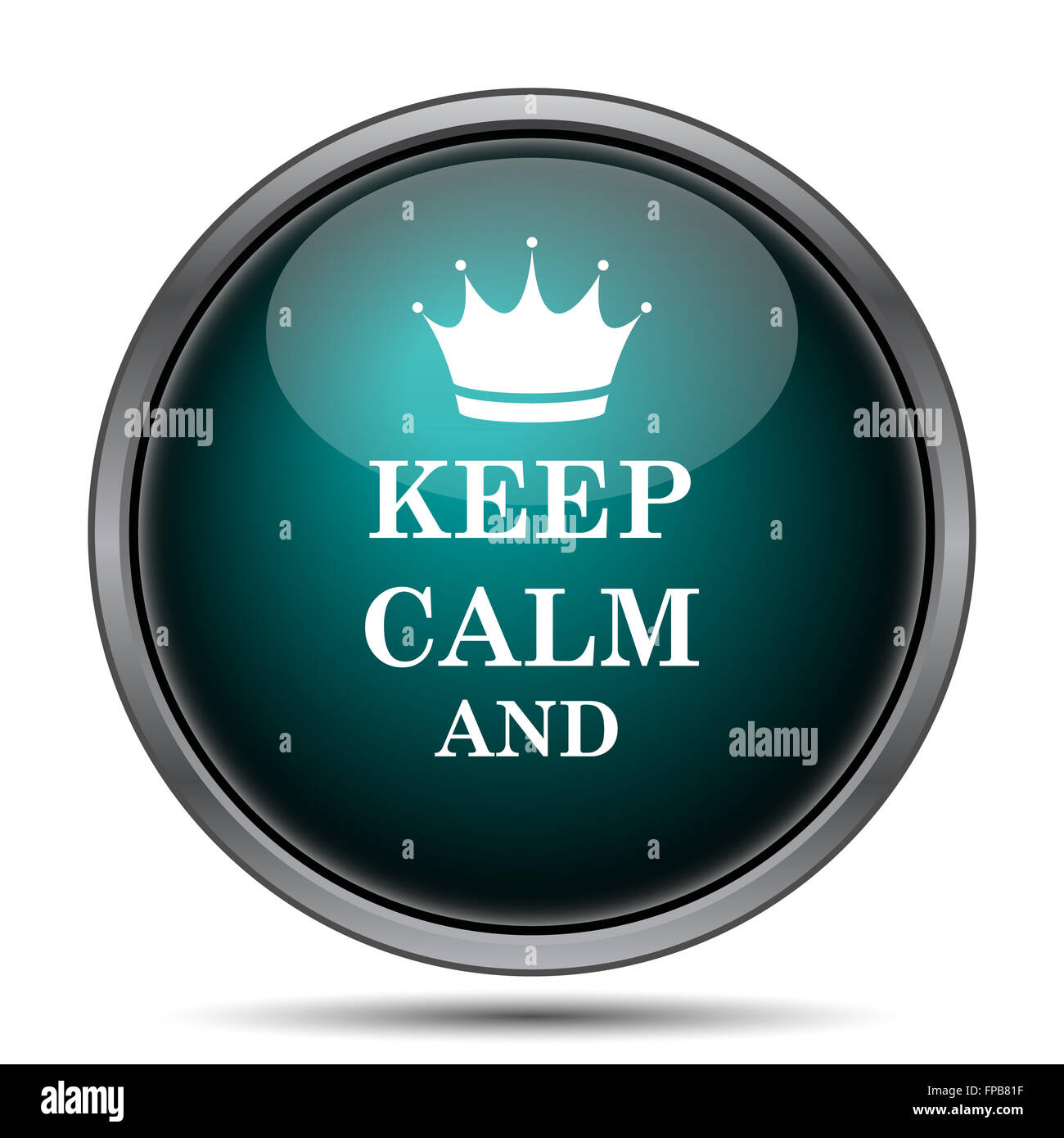 Keep calm icon. Internet button on white background Stock Photo - Alamy