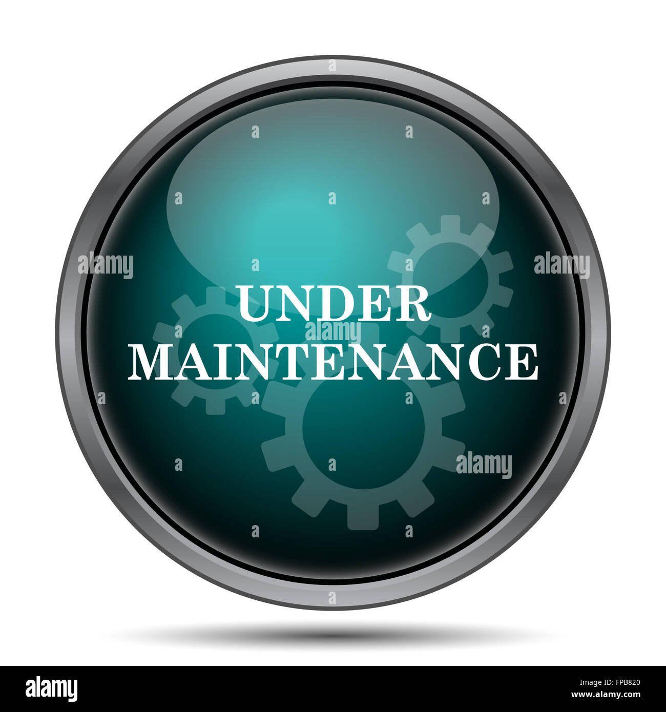 Under maintenance icon. Internet button on white background Stock Photo ...
