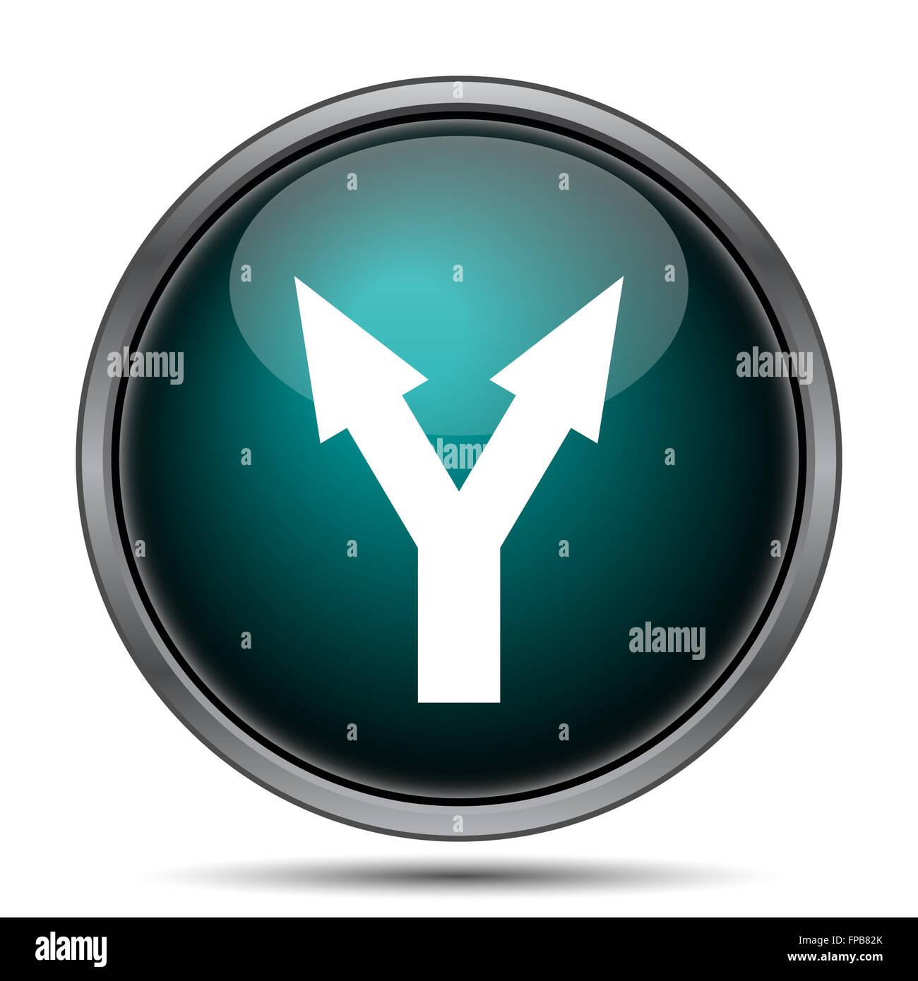 Split arrow icon. Internet button on white background Stock Photo - Alamy