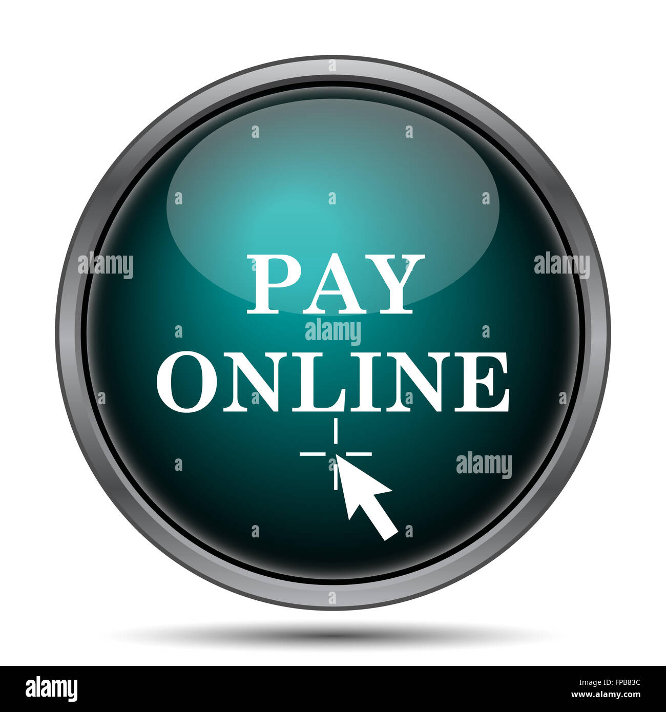 Pay online icon. Internet button on white background Stock Photo - Alamy