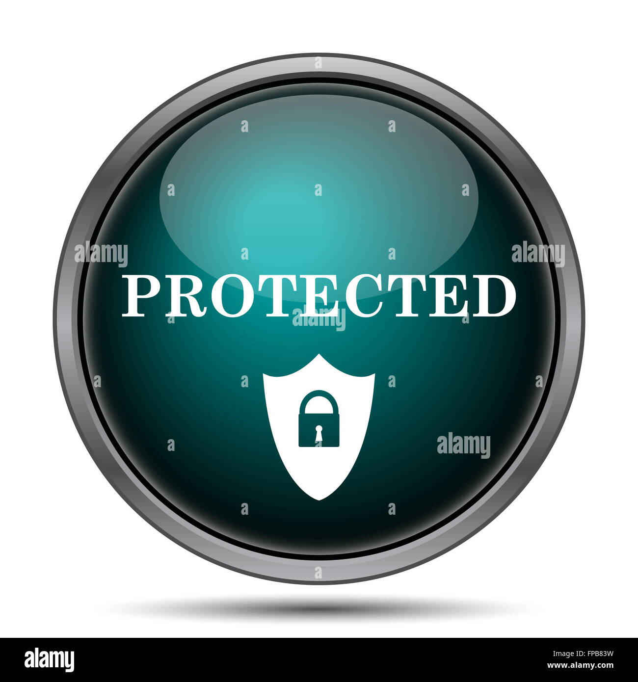Protected icon. Internet button on white background Stock Photo - Alamy