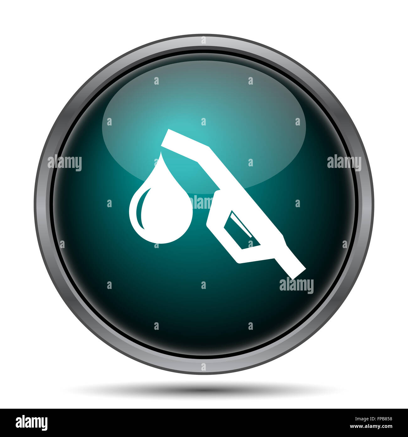 Gasoline pump nozzle icon. Internet button on white background Stock ...