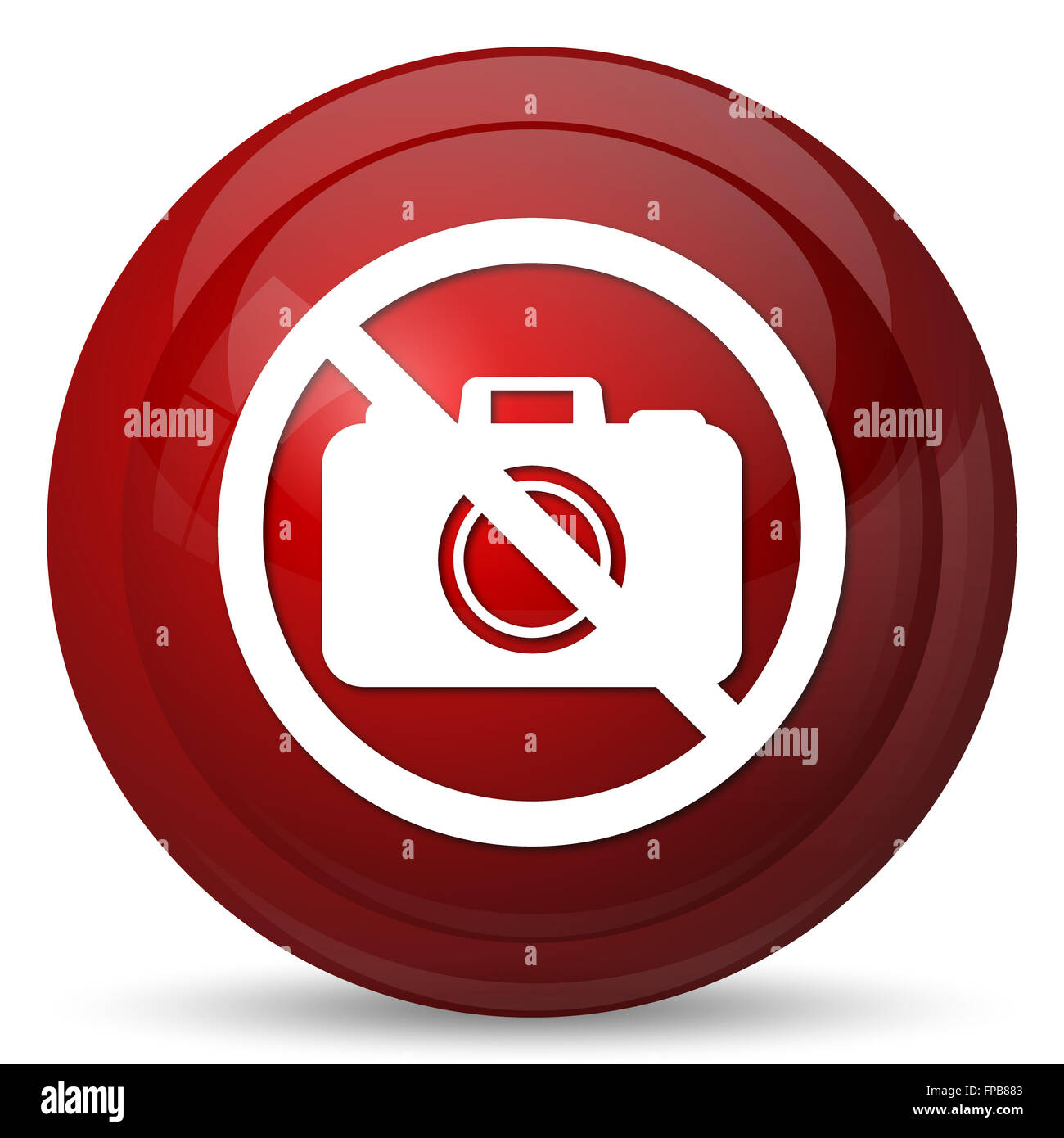 Forbidden camera icon. Internet button on white background Stock Photo ...