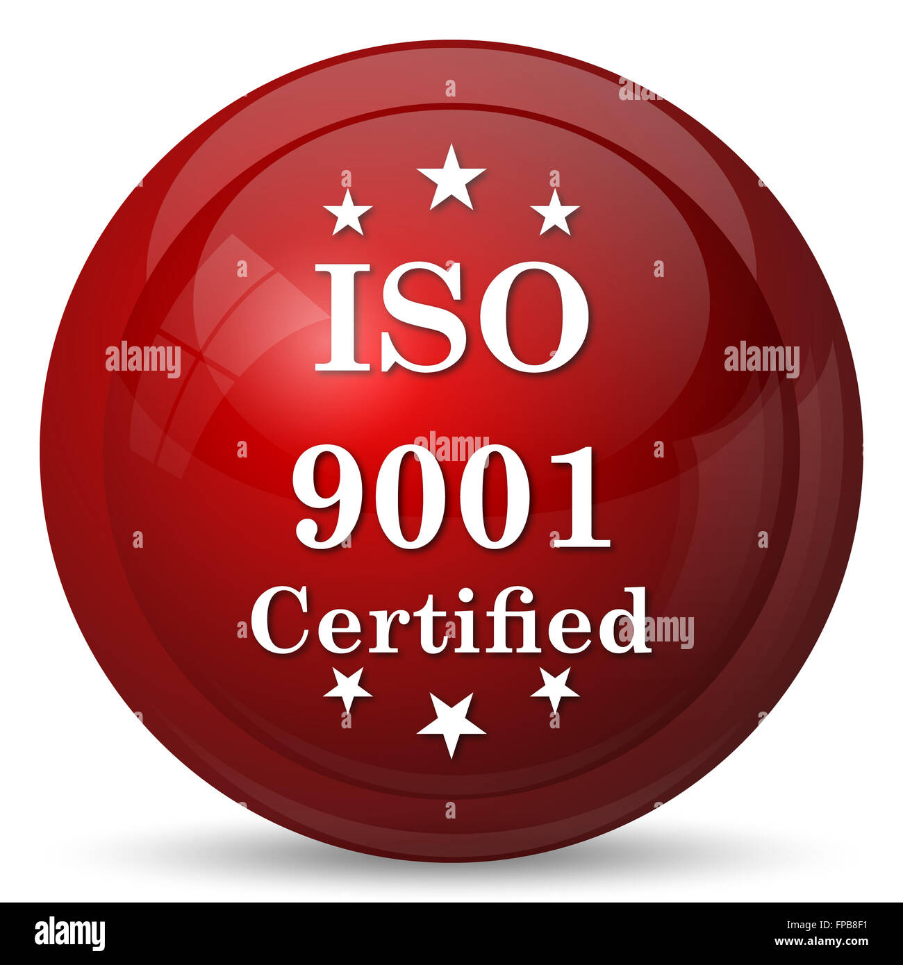 ISO9001 icon. Internet button on white background Stock Photo - Alamy