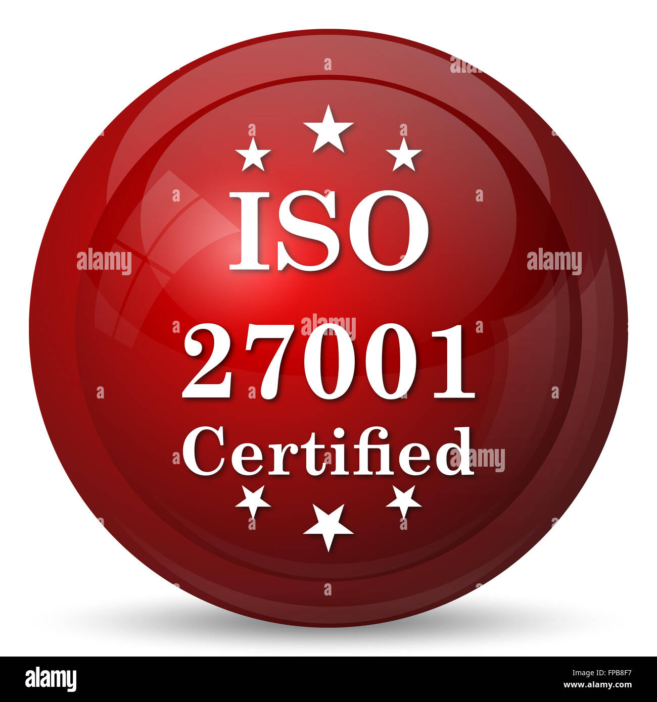 ISO 27001 icon. Internet button on white background Stock Photo - Alamy