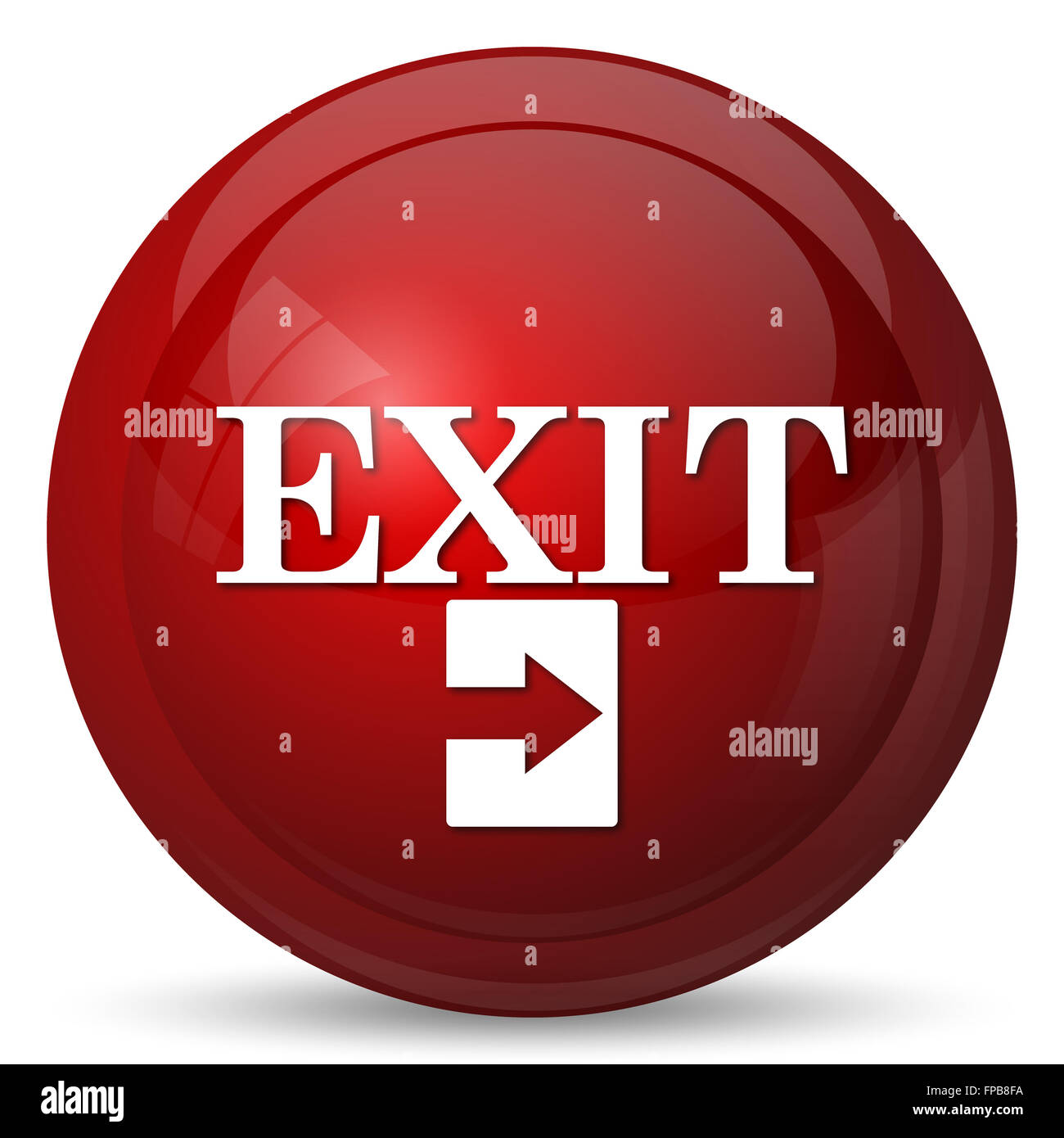 Exit icon. Internet button on white background Stock Photo - Alamy