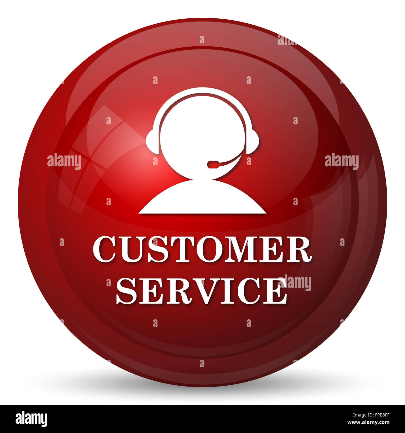 Customer service icon. Internet button on white background Stock Photo ...