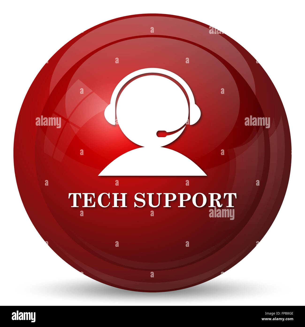 Tech support icon. Internet button on white background Stock Photo - Alamy