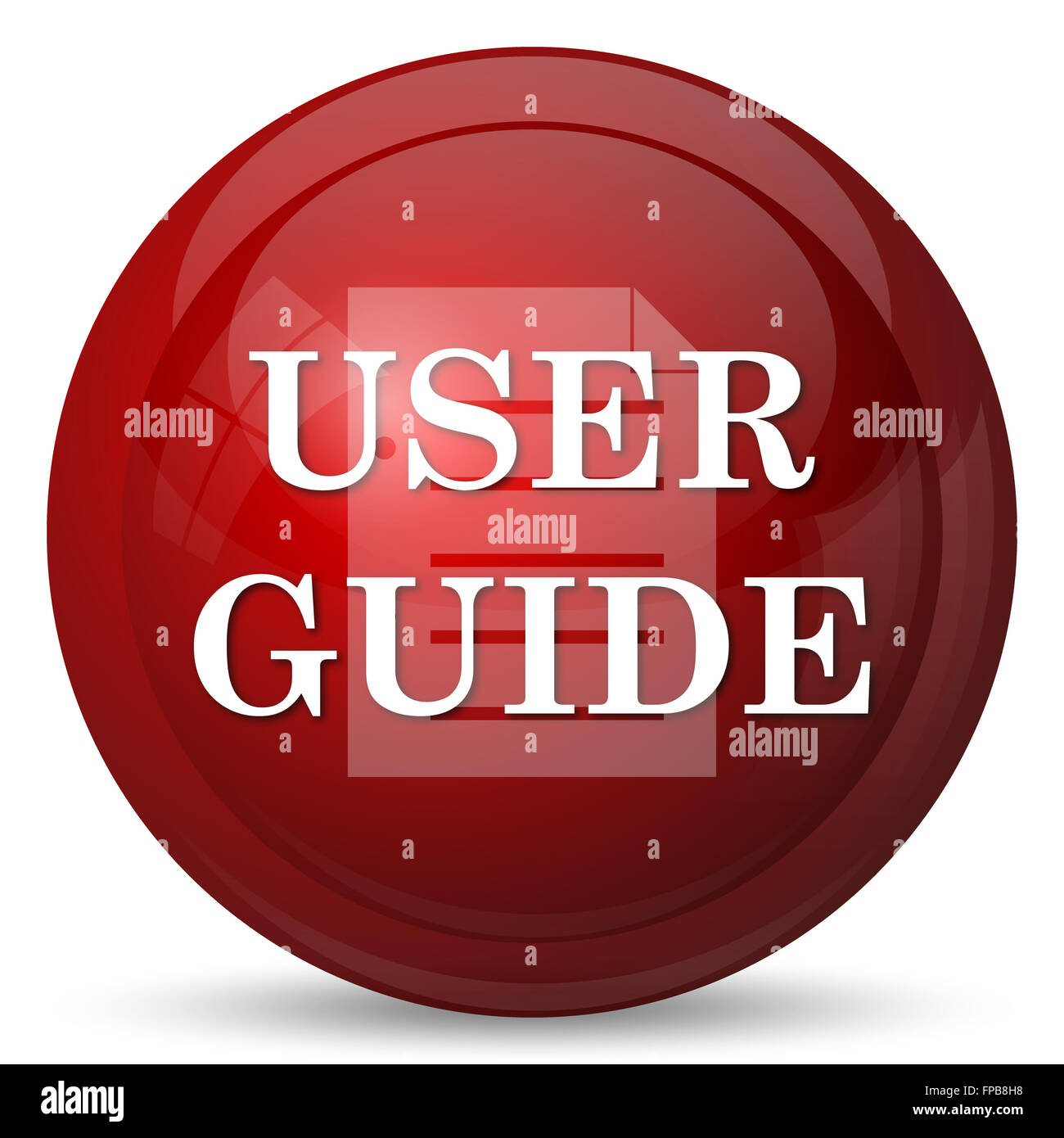 User guide icon. Internet button on white background Stock Photo - Alamy