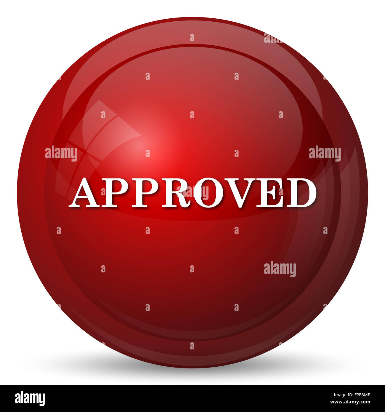 Approved icon. Internet button on white background Stock Photo - Alamy