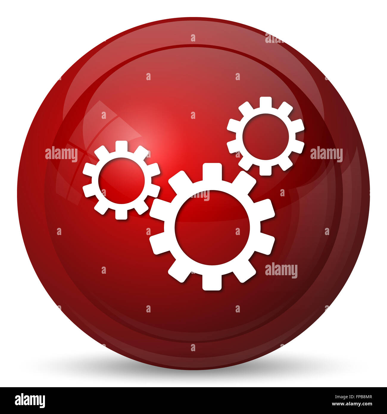 Settings icon. Internet button on white background Stock Photo - Alamy