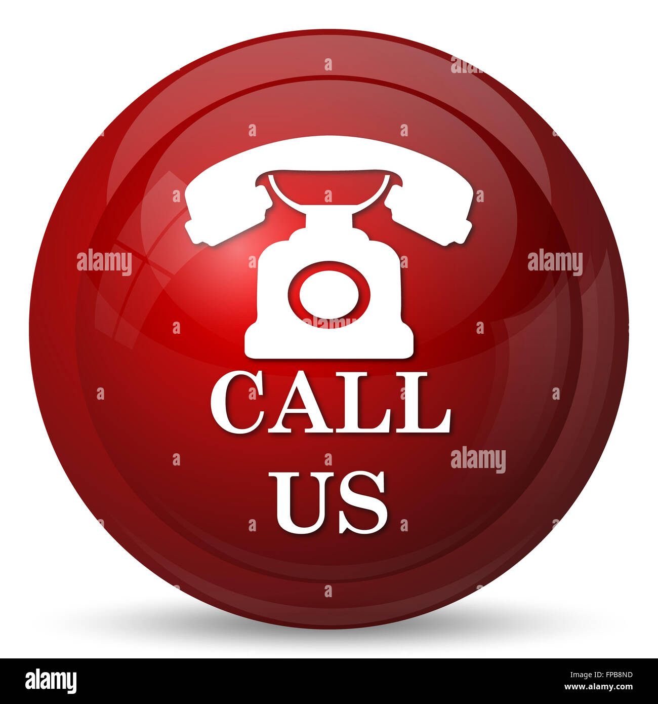 Call us icon. Internet button on white background Stock Photo - Alamy