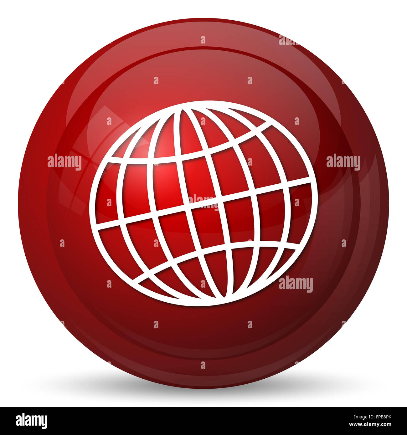 Globe icon. Internet button on white background Stock Photo - Alamy