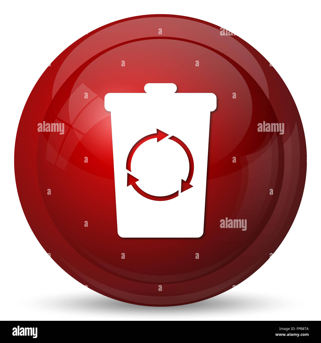 Recycle bin icon. Internet button on white background Stock Photo - Alamy