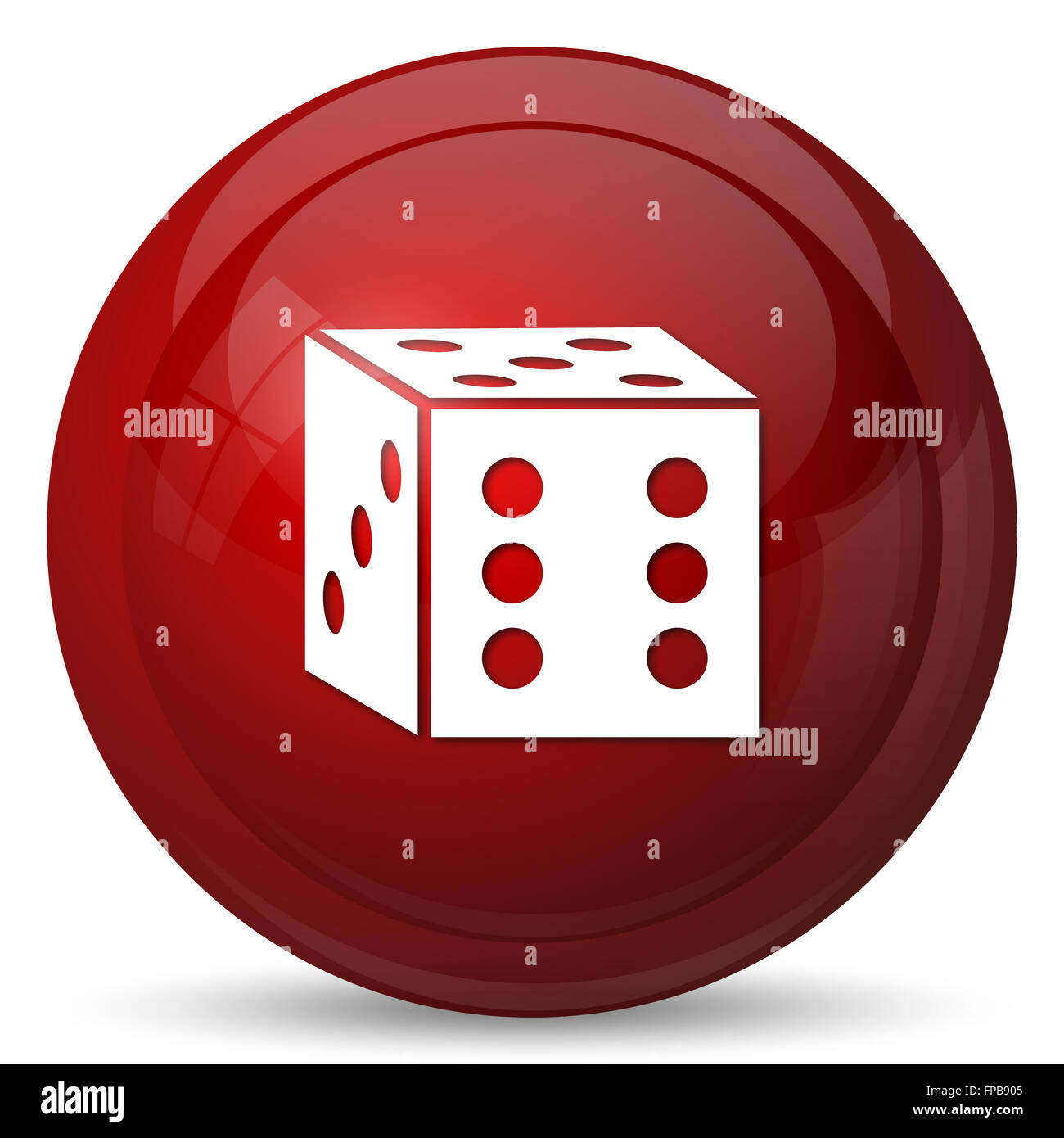 Dice icon. Internet button on white background Stock Photo - Alamy