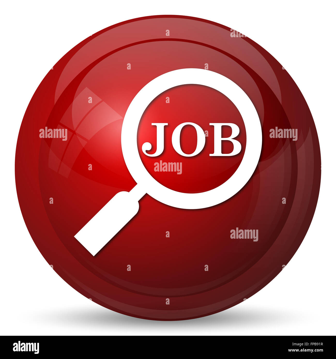 Search for job icon. Internet button on white background Stock Photo ...