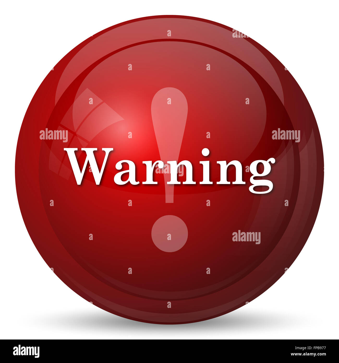 Warning icon. Internet button on white background Stock Photo - Alamy