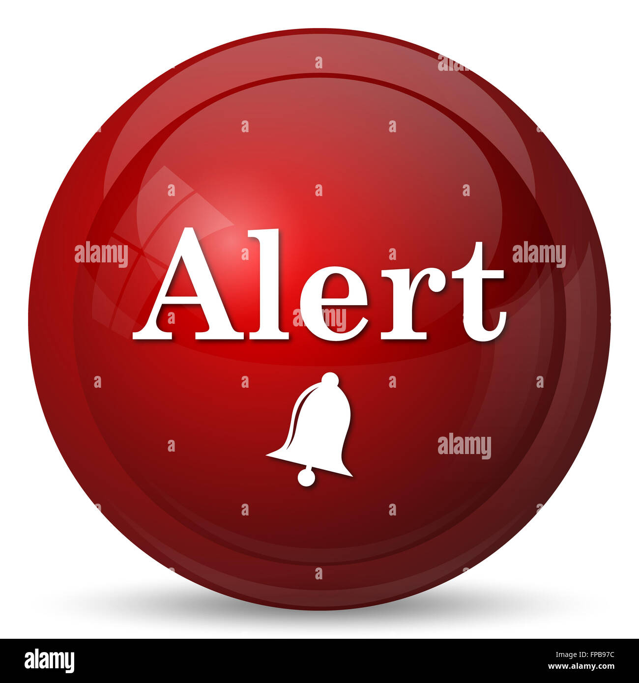 Alert icon. Internet button on white background Stock Photo - Alamy