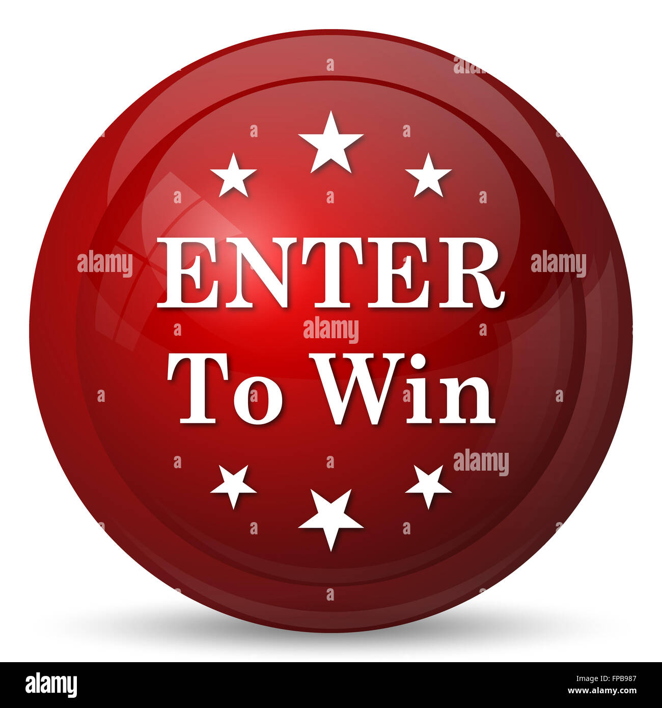 Enter to win icon. Internet button on white background Stock Photo - Alamy