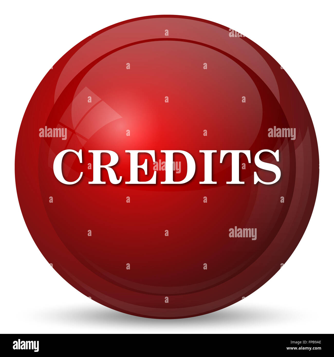 Credits icon. Internet button on white background Stock Photo - Alamy