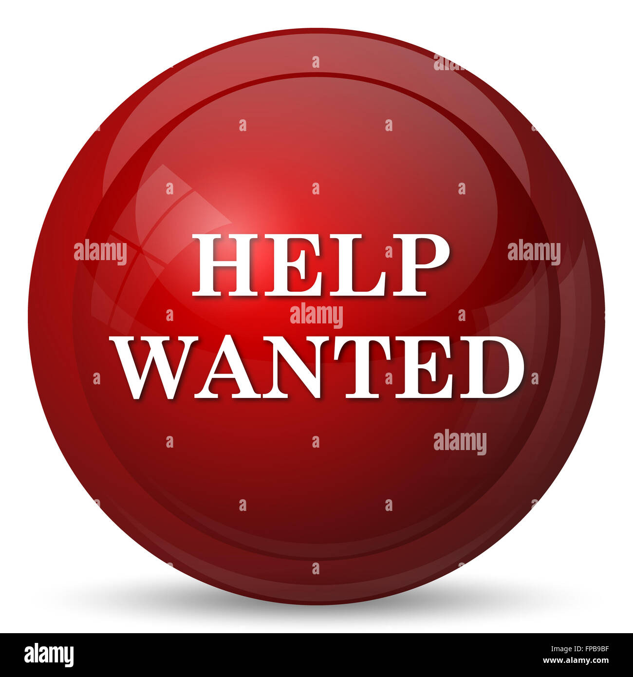 Help wanted icon. Internet button on white background Stock Photo - Alamy