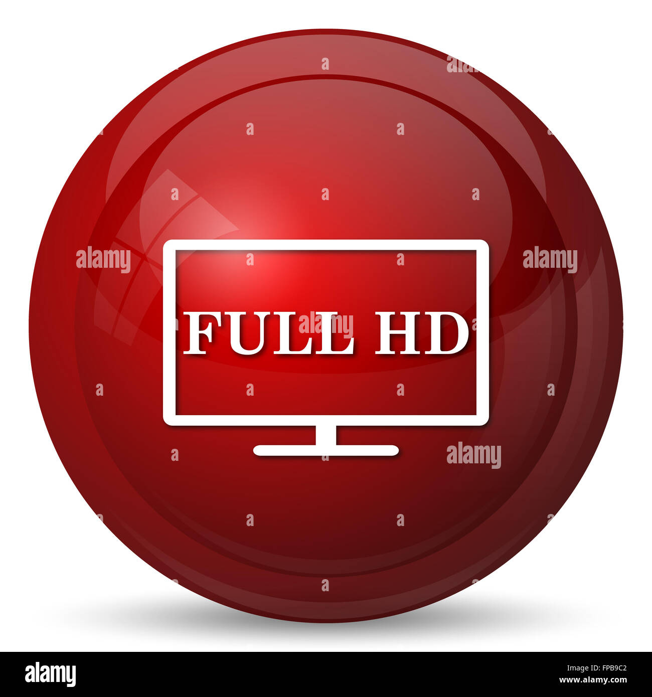Full HD icon. Internet button on white background Stock Photo - Alamy