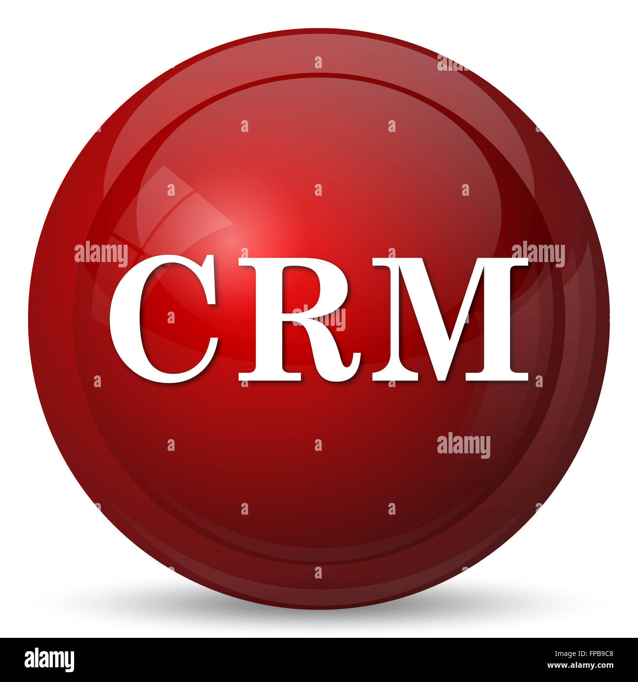 CRM icon. Internet button on white background Stock Photo - Alamy