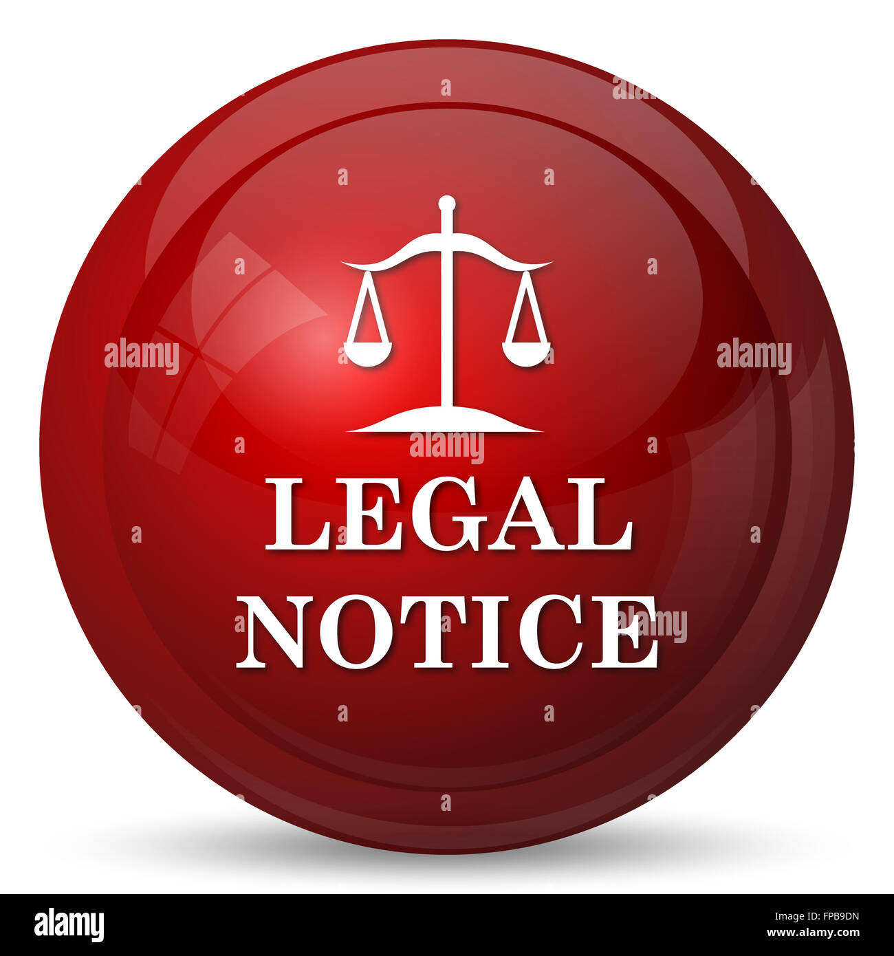 Legal notice icon. Internet button on white background Stock Photo - Alamy