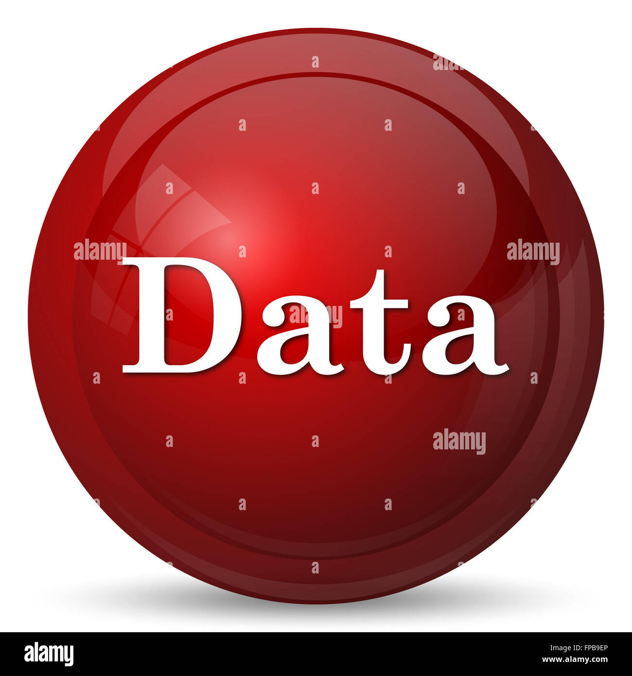 Data icon. Internet button on white background Stock Photo - Alamy