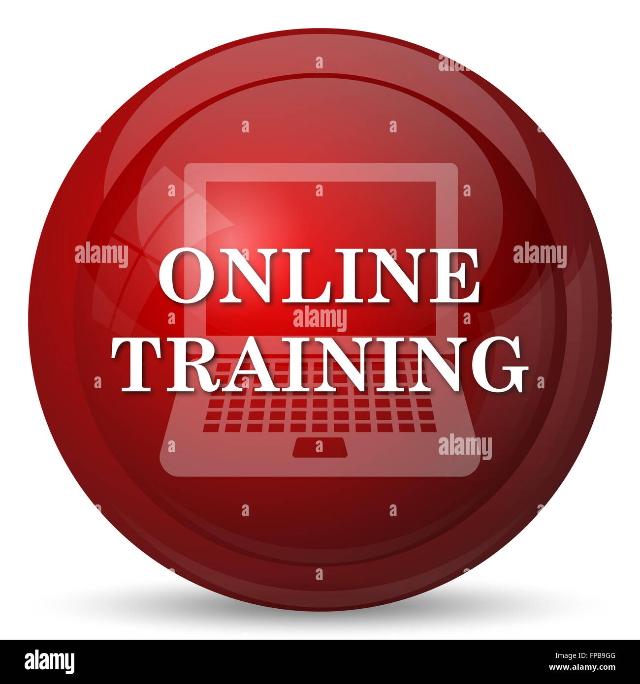 Online training icon. Internet button on white background Stock Photo ...