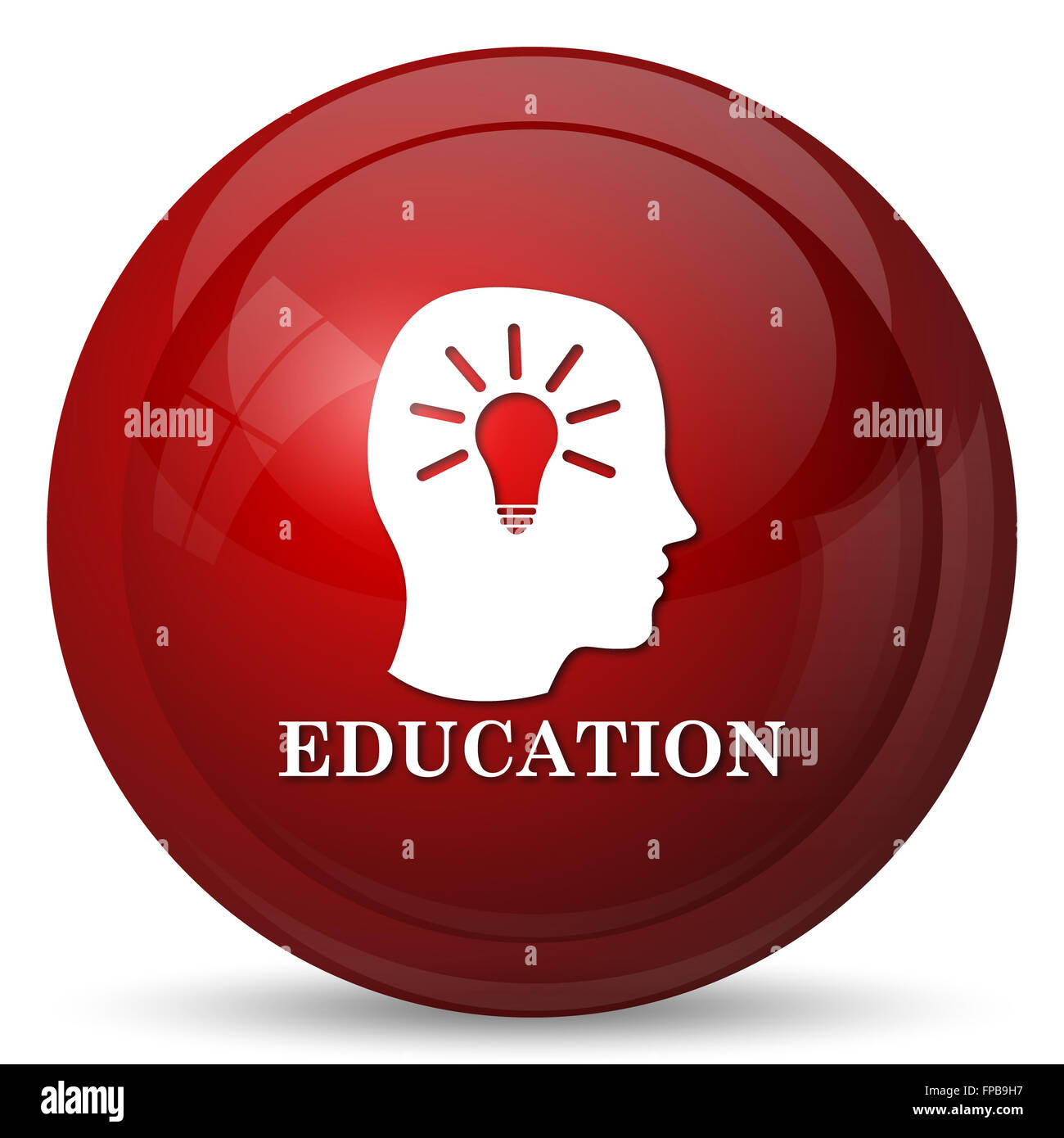 Education icon. Internet button on white background Stock Photo - Alamy