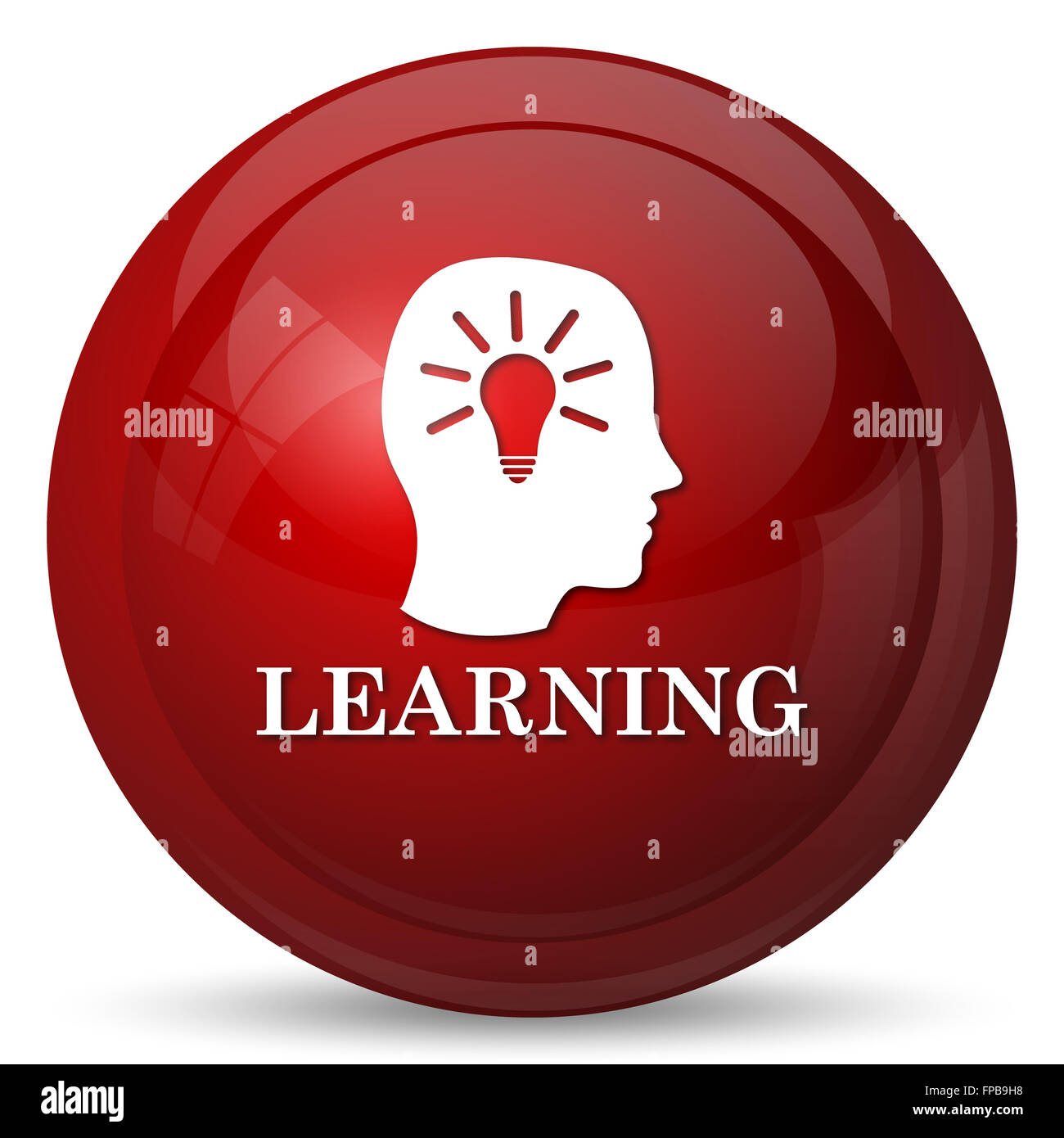 Learning icon. Internet button on white background Stock Photo - Alamy