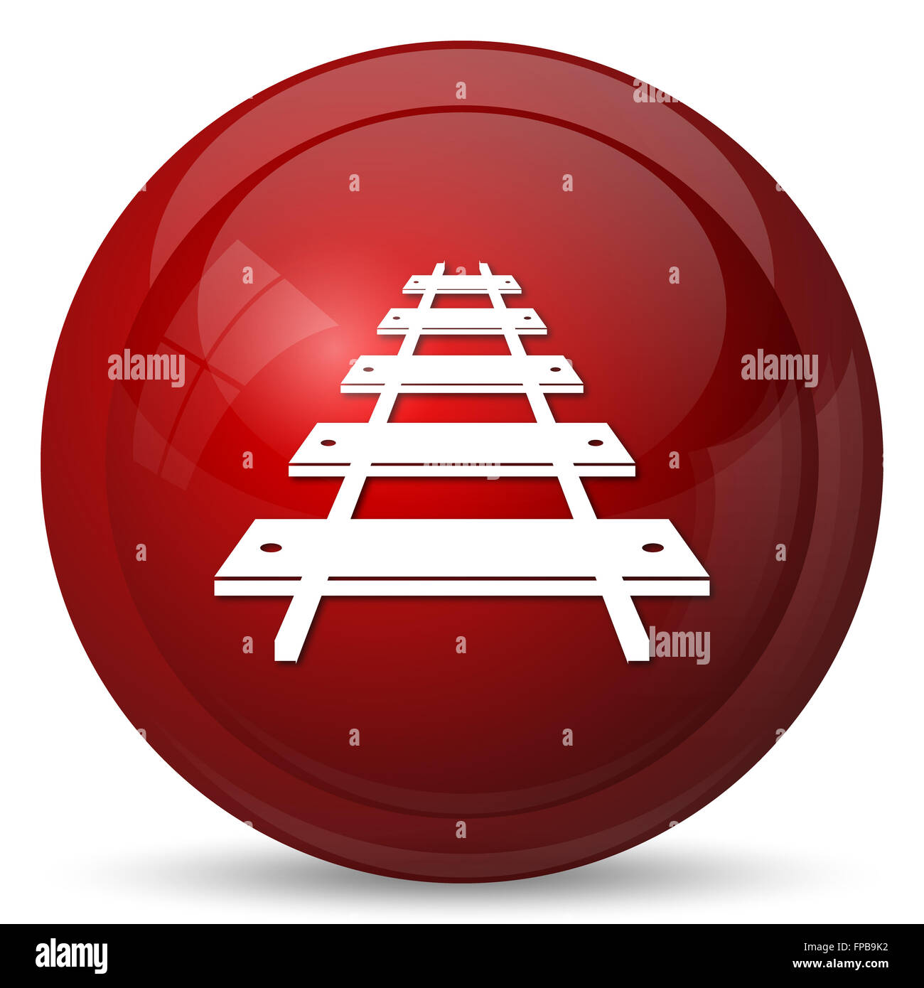 Rail road icon. Internet button on white background Stock Photo - Alamy