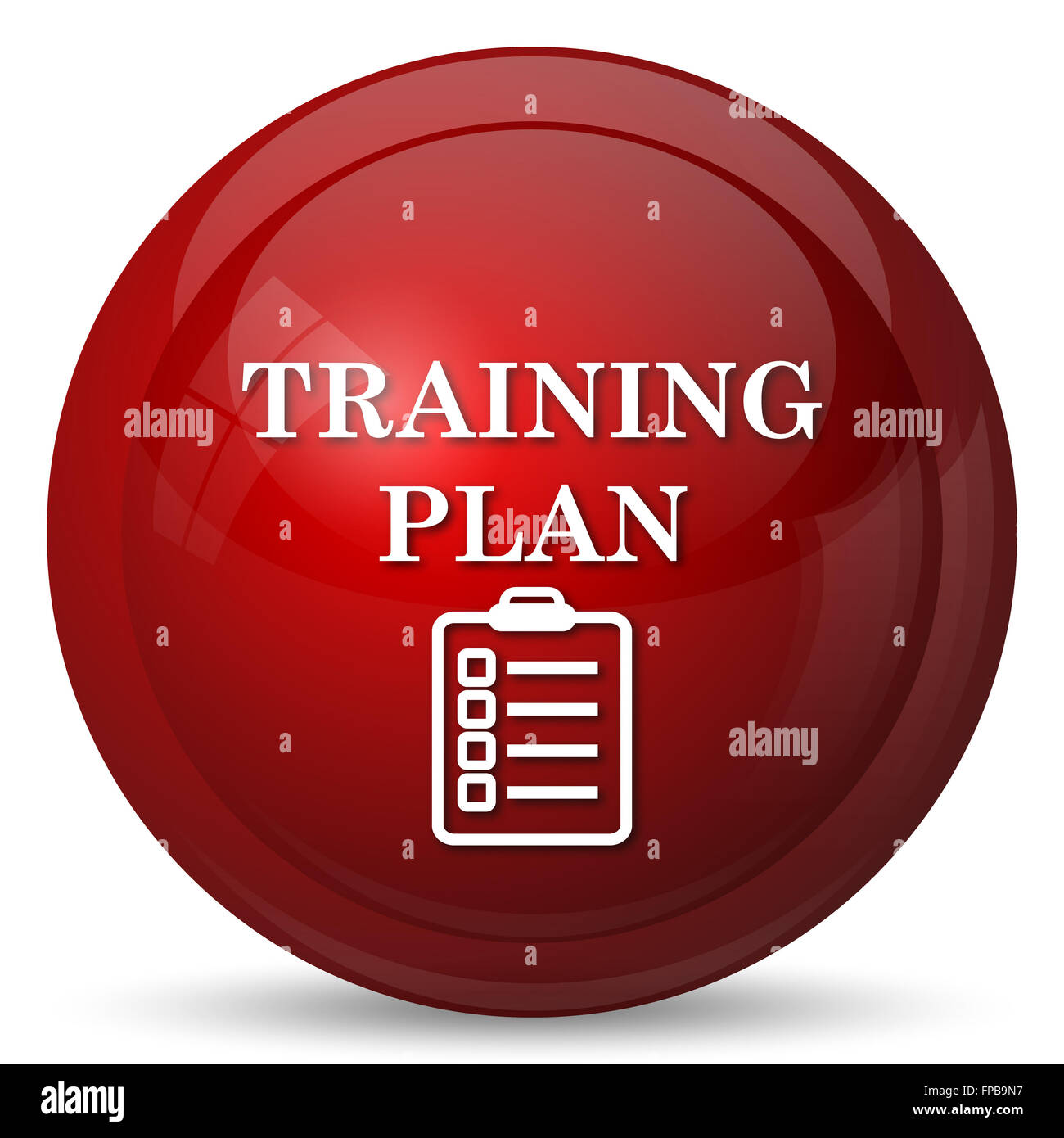 Training plan icon. Internet button on white background Stock Photo - Alamy