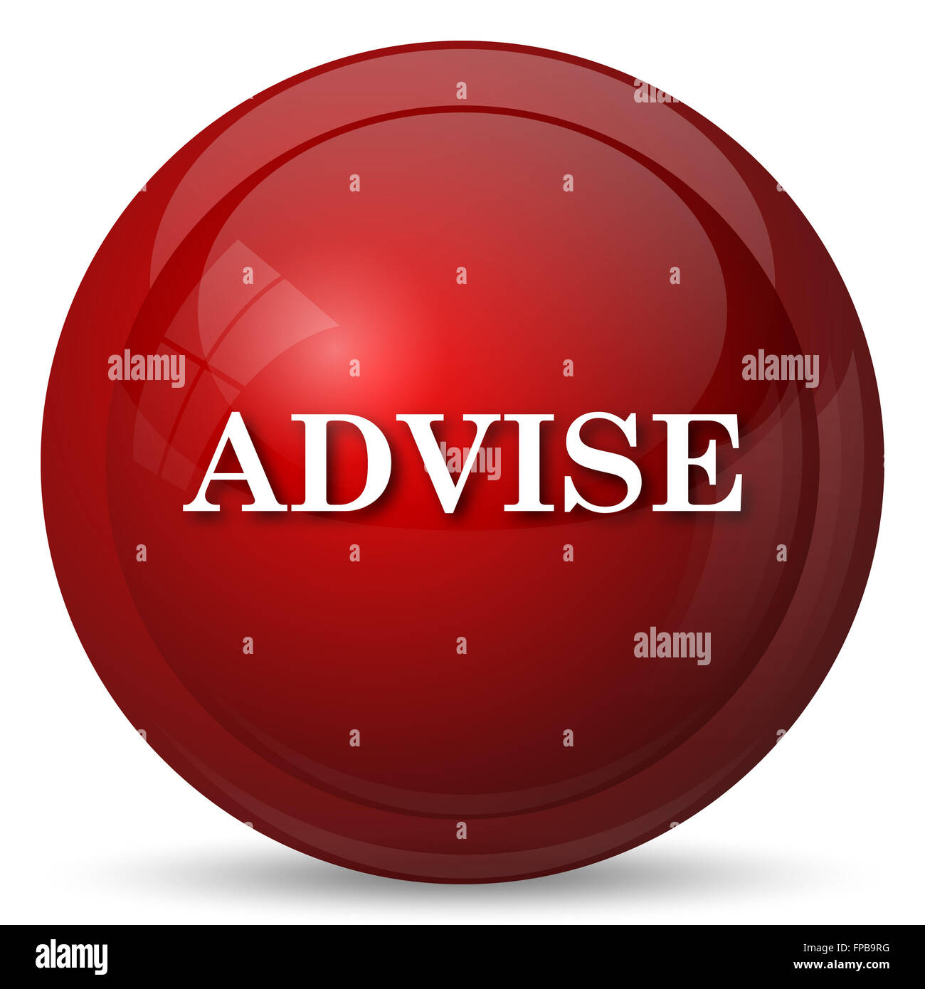 Advise icon. Internet button on white background Stock Photo - Alamy
