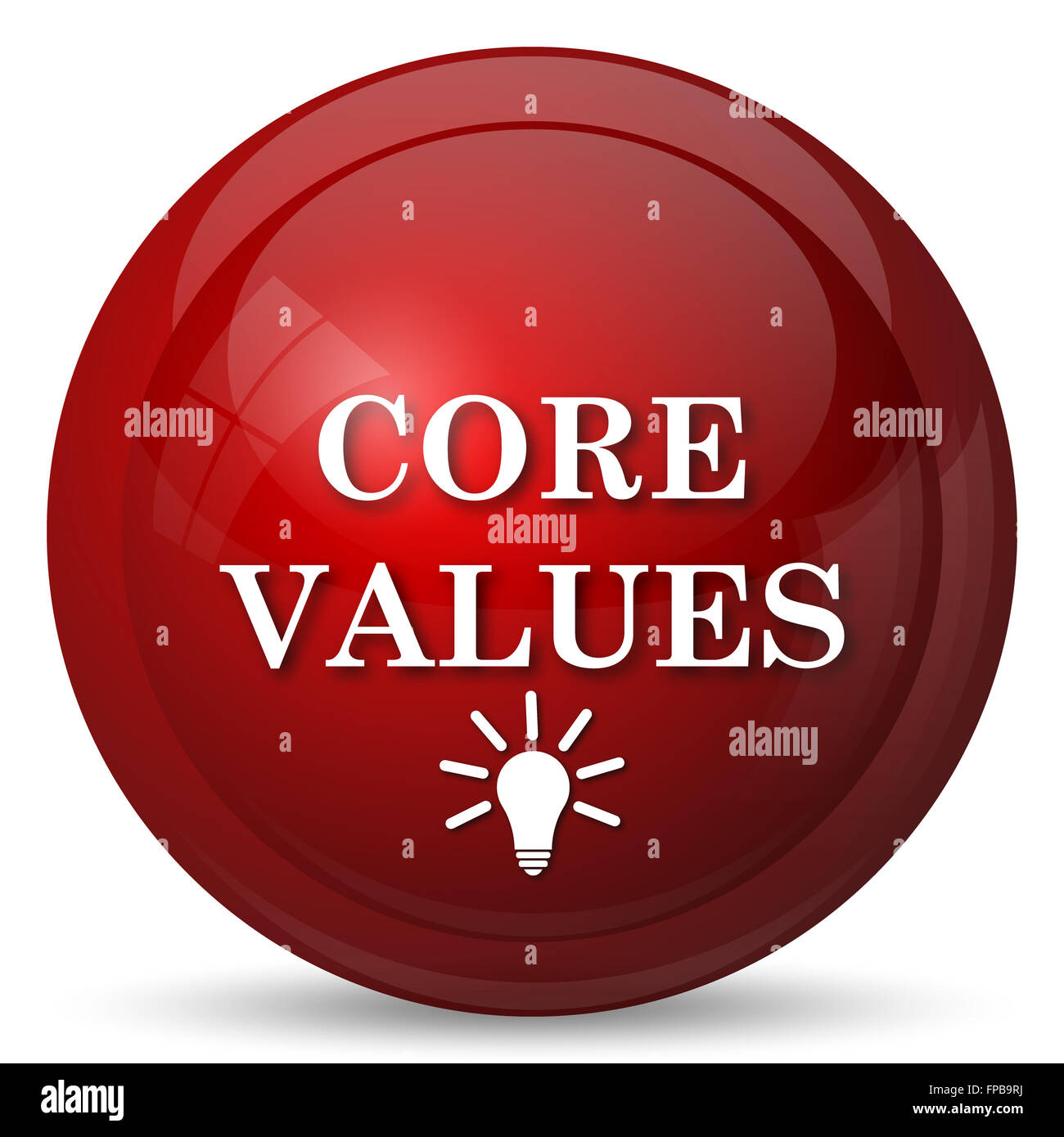 Core values icon. Internet button on white background Stock Photo - Alamy