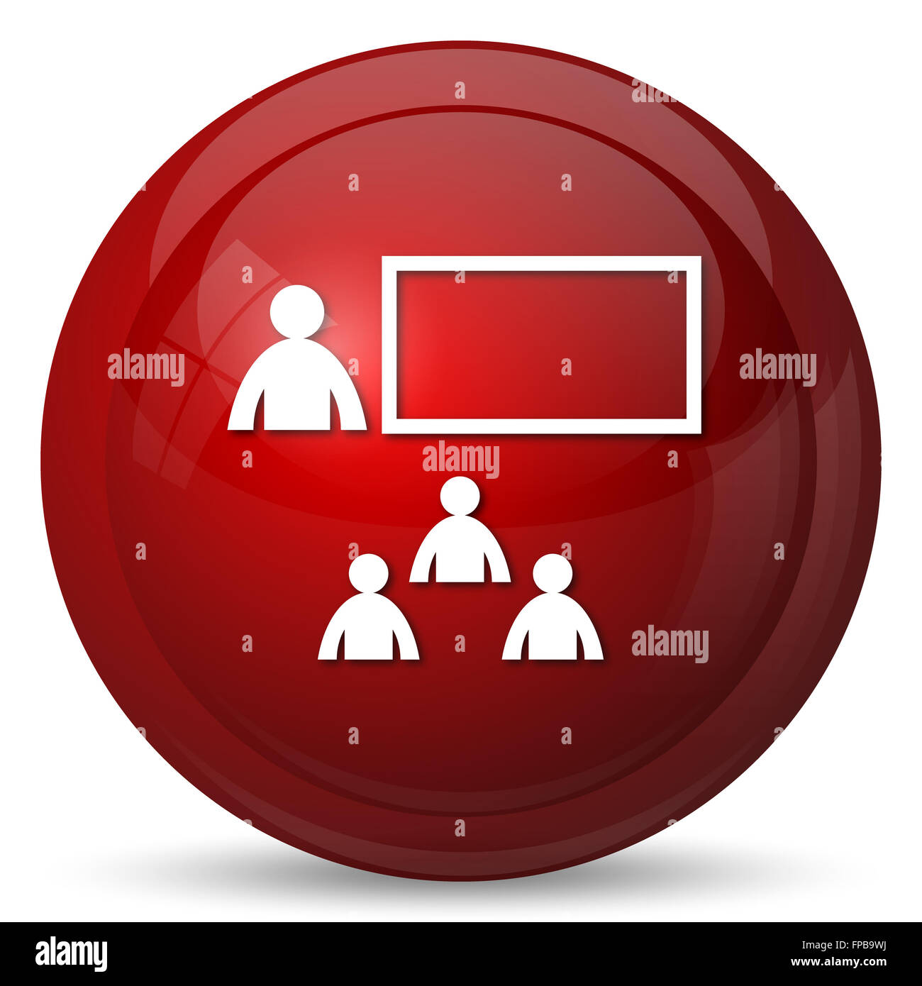 Presenting icon. Internet button on white background Stock Photo - Alamy