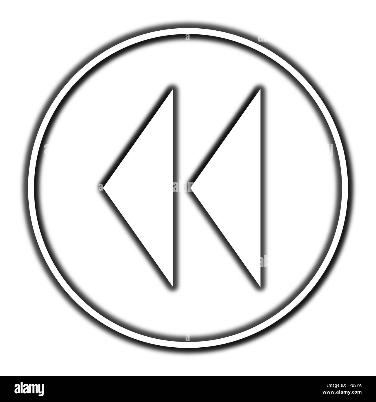 Rewind icon. Internet button on white background Stock Photo - Alamy